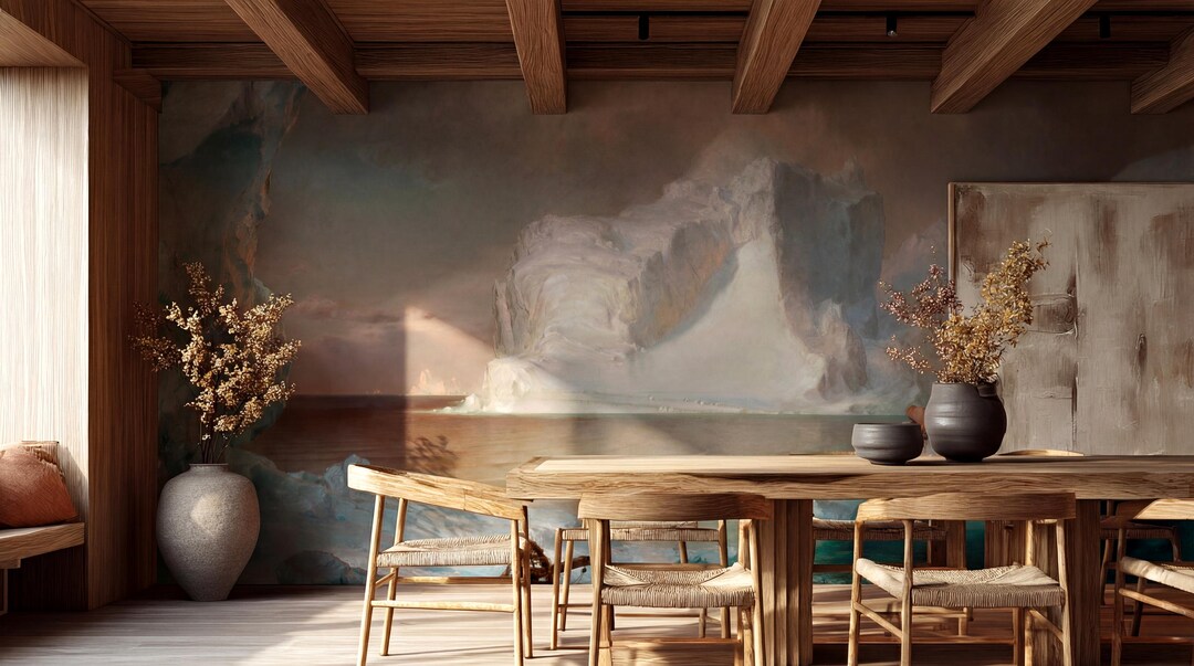 Iceberg Wall Mural, Romantic Arctic Seascape Wallpaper, Polar Ocean ...