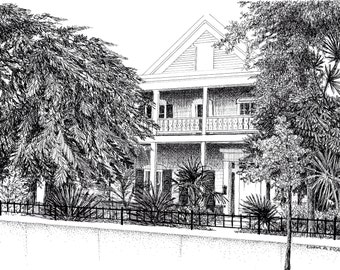 Key West Ink Drawing - Etsy