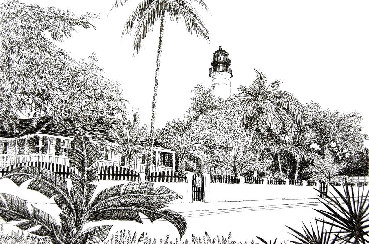 Key West Lighthouse, Lighthouse Drawings, Lighthouse Art, Florida ...