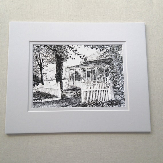 Country Pen Drawings A Country House, With Cattle In The Foreground