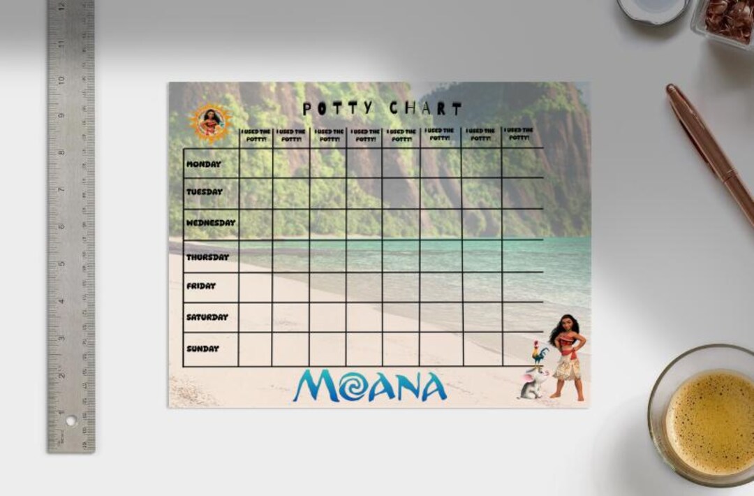 Moana Potty Training Chart - Etsy Canada