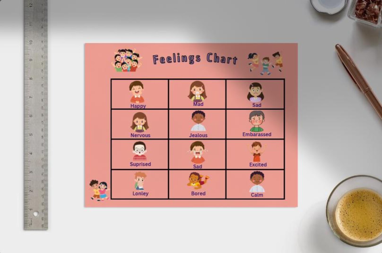 Simple Feelings Chart for Kids! - Etsy