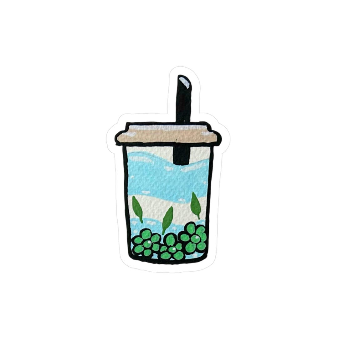 Achillean Boba Tea Vinyl Decals, Fun Stickers for Laptops, Water ...