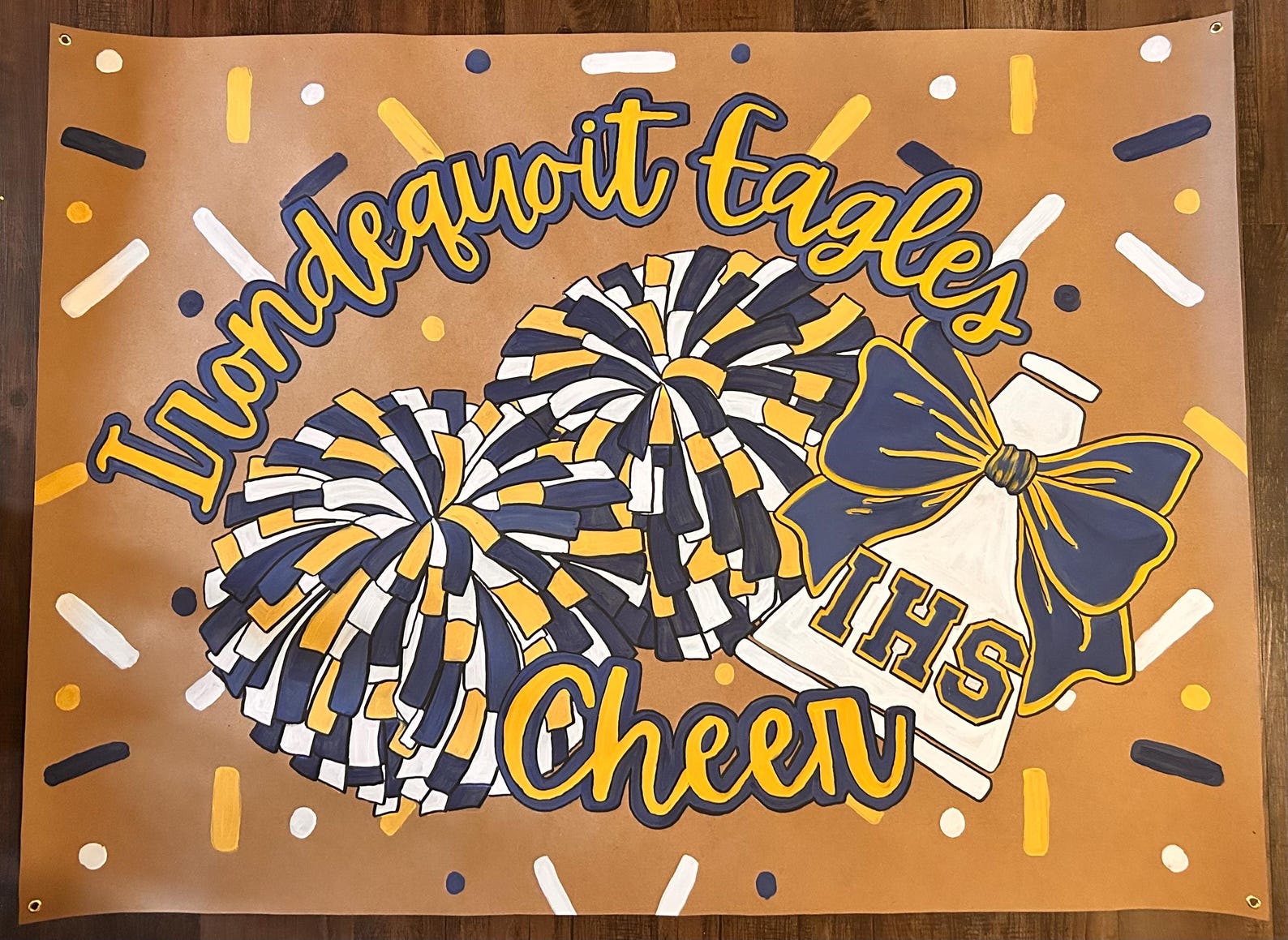 Cheer Custom Hand Painted Birthday Banner | Kraft Paper Party Sign ...