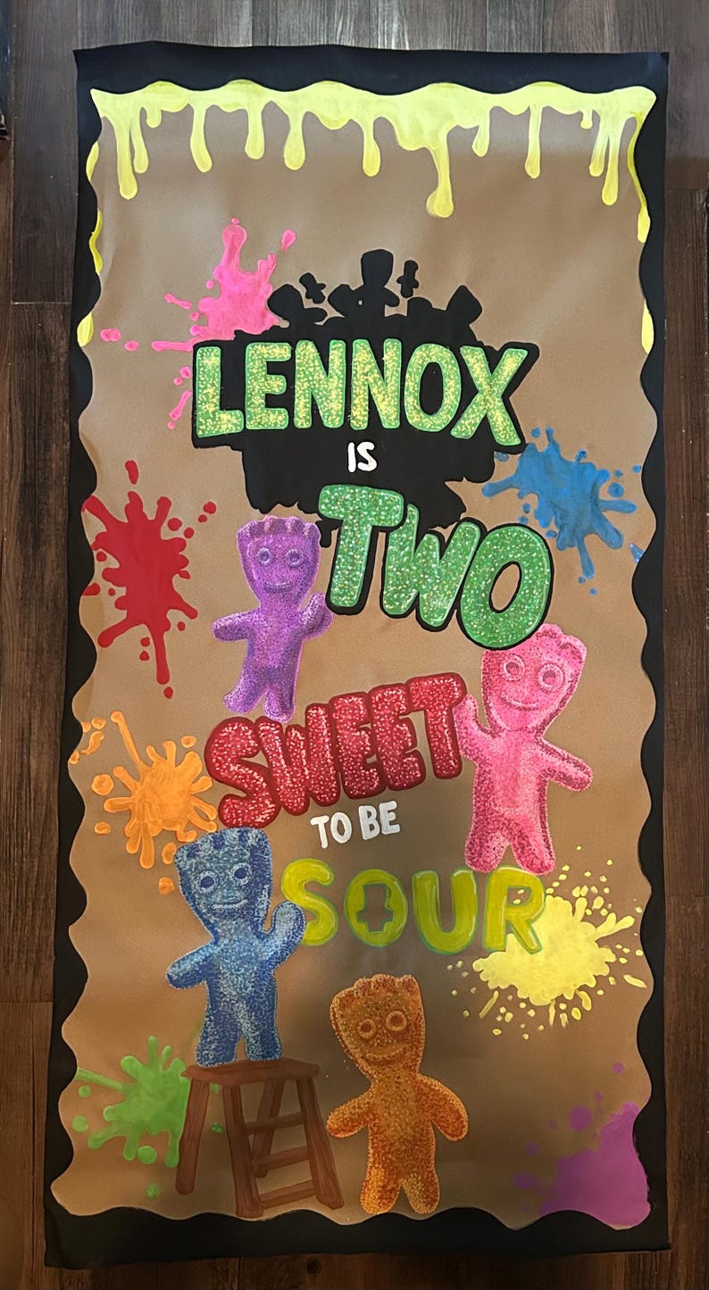 Sour Patch Custom Hand Painted Birthday Banner | Kraft Paper Party Sign ...