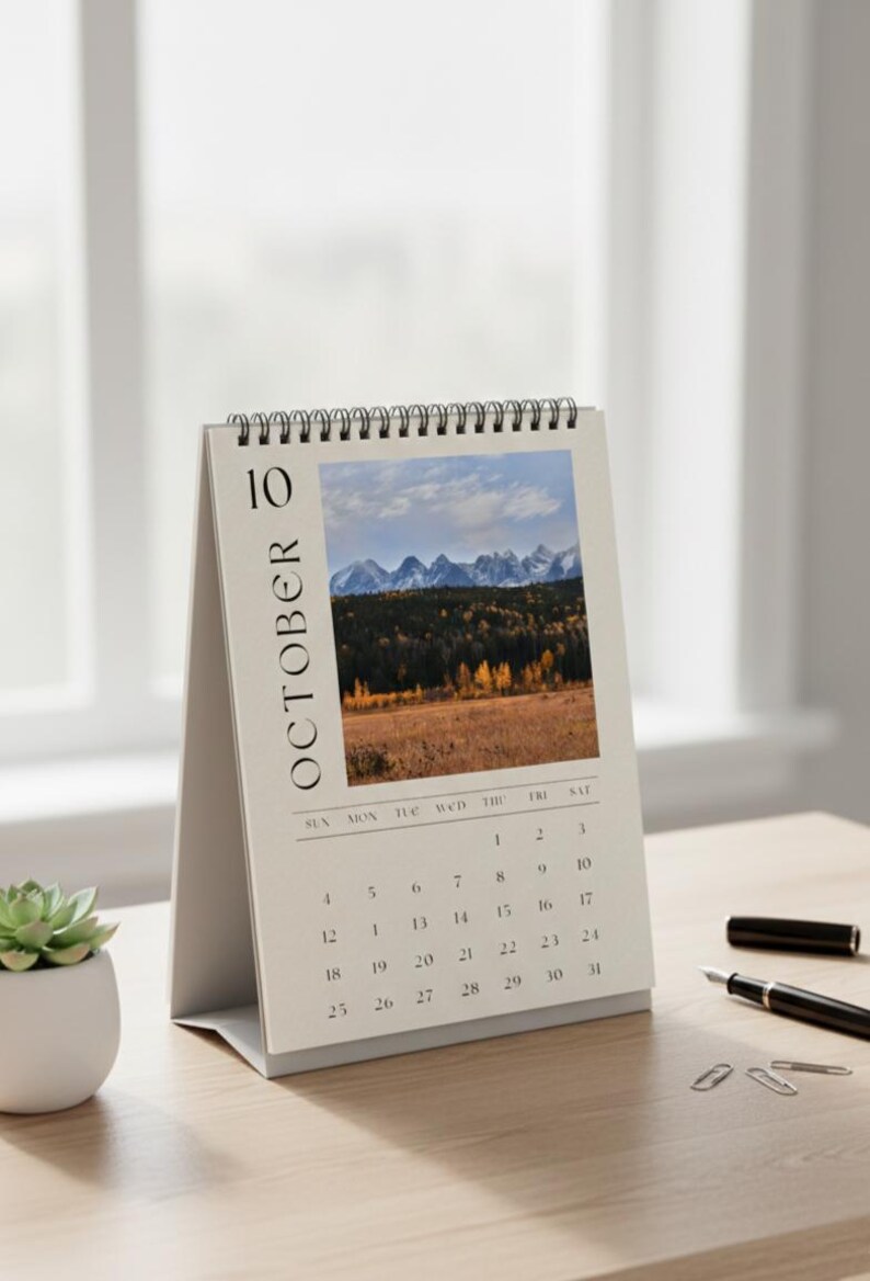 2026 Printable Scenes Wall Calendar A4 | Minimal Landscape Monthly ...