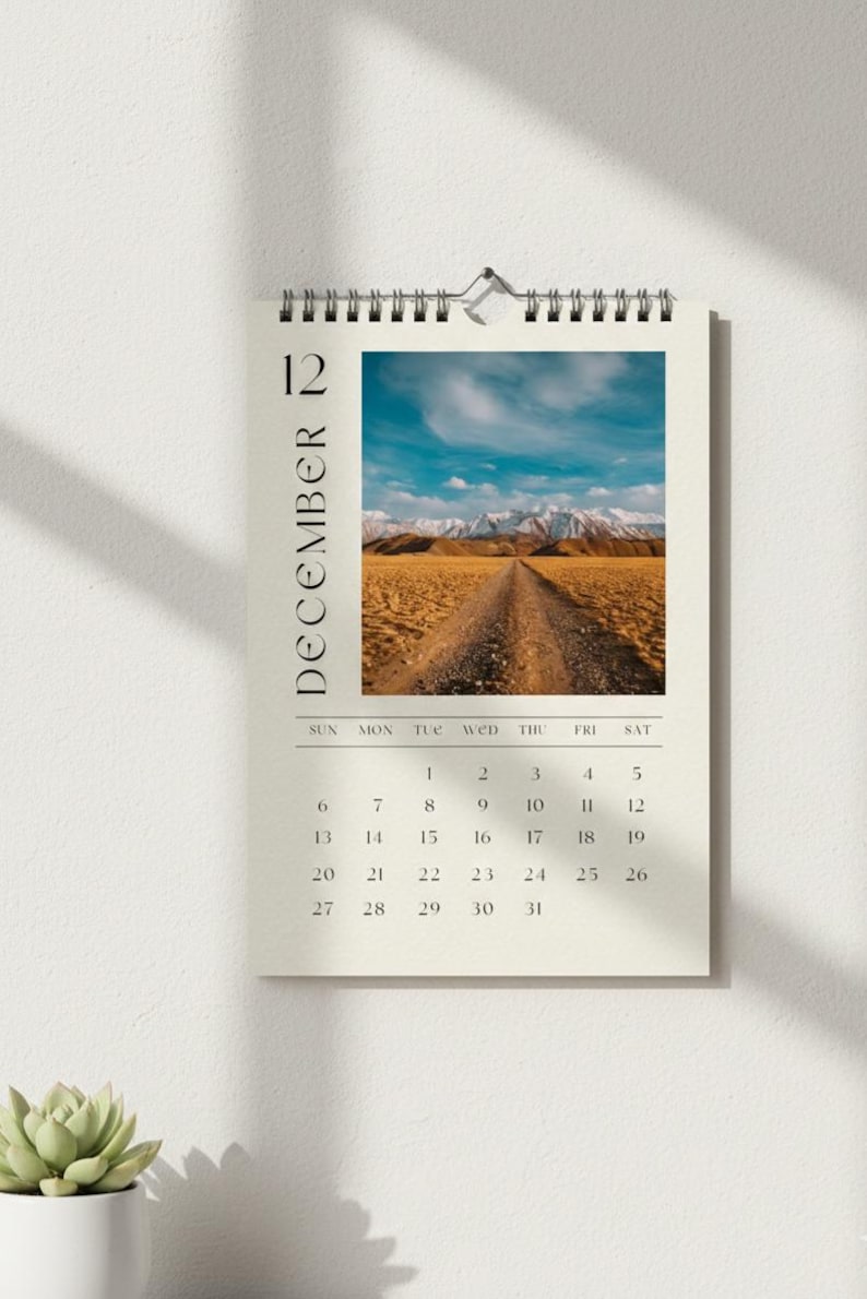 2026 Printable Scenes Wall Calendar A4 | Minimal Landscape Monthly ...