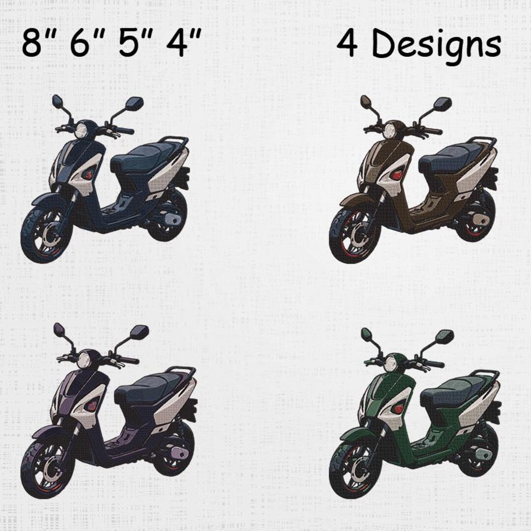Stylish Electric Scooters Embroidery Set - Electric Bike Machine File ...