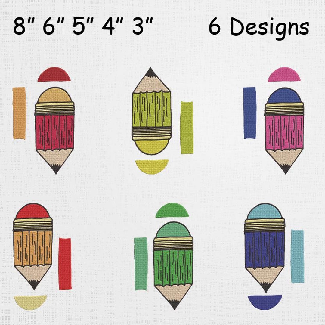 Clip Art Pencils Embroidery Set - Art Pencils Machine File - Drawing ...