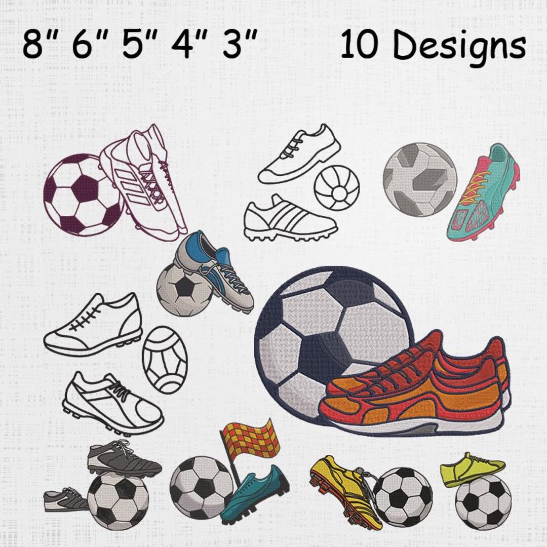 Soccer Shoes Embroidery Set - Football Shoes Machine File - Football ...