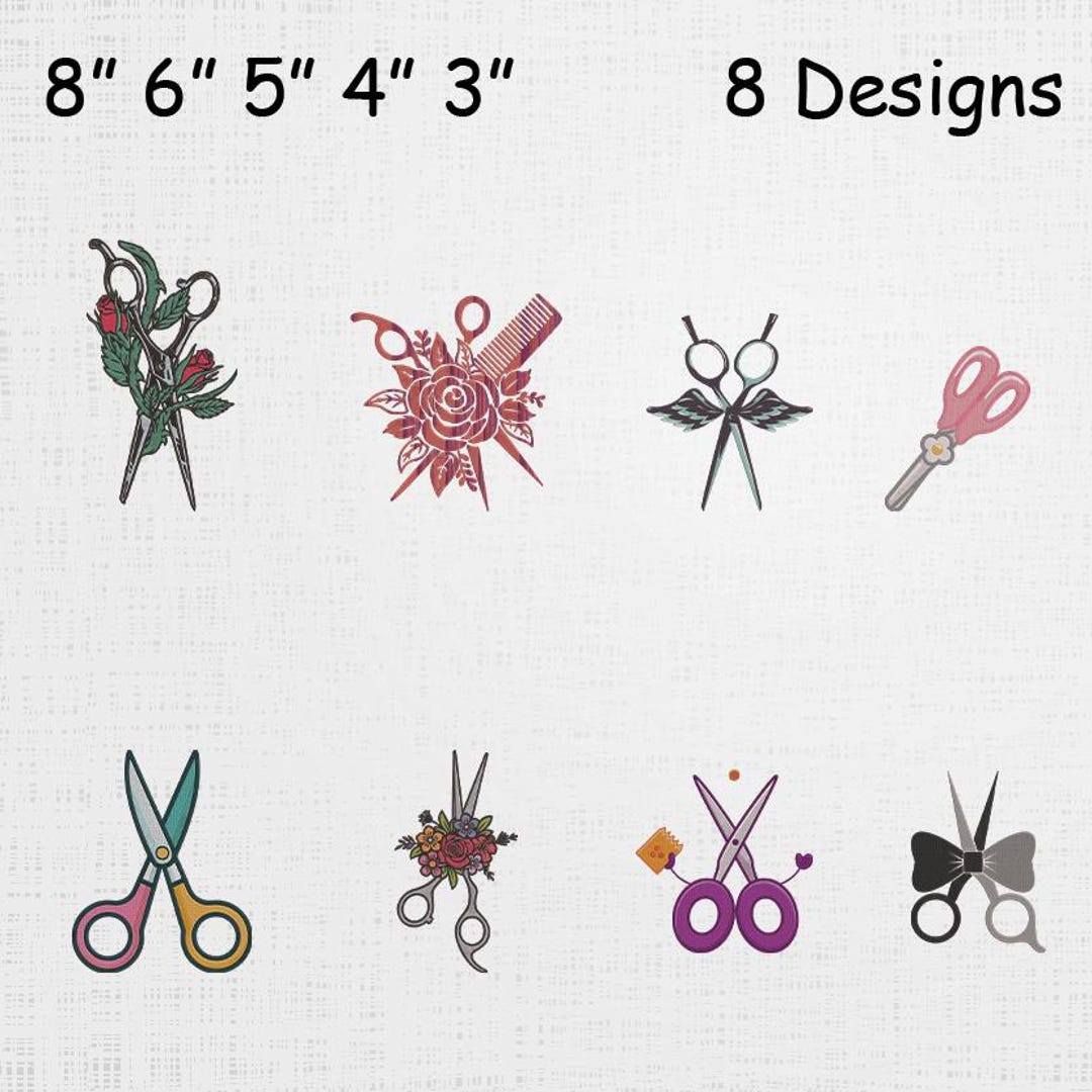 Scissors Embroidery Designs Bundle - Sewing Scissors Machine Embroidery ...