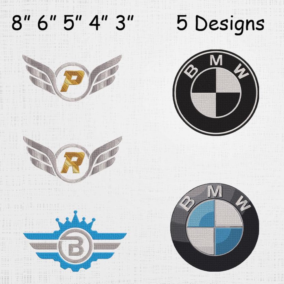 BMW Car Logo Embroidery Set - Car Logo Machine File - BMW Logo Set ...