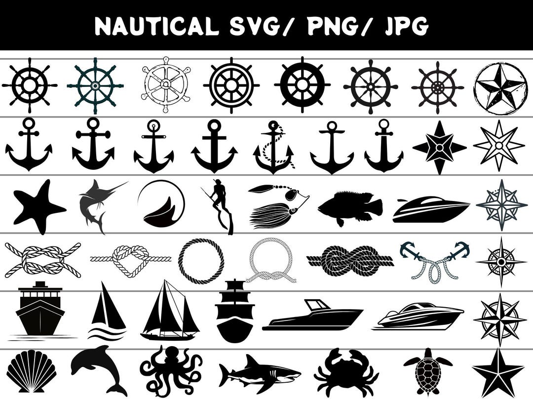 Nautical SVG Bundle, Nautical PNG Bundle, Nautical Clipart, Nautical ...