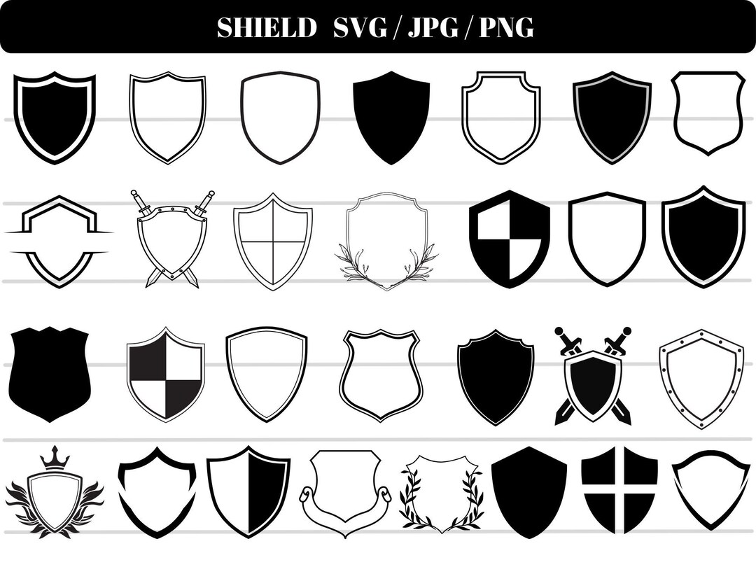 Shield SVG Bundle: Crest Clipart, Badges Svg, Cut Files (digital ...