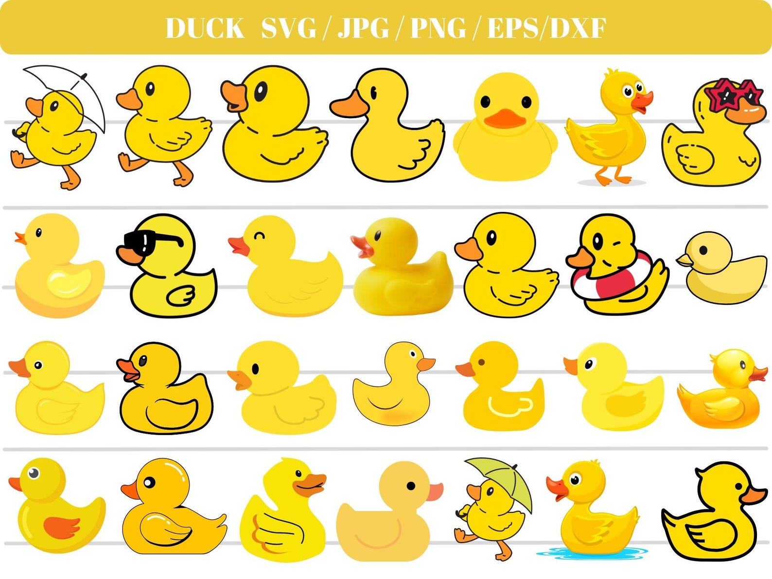 Duck SVG Bundle: Rubber Ducky Clipart, Cut File (digital Download) - Etsy