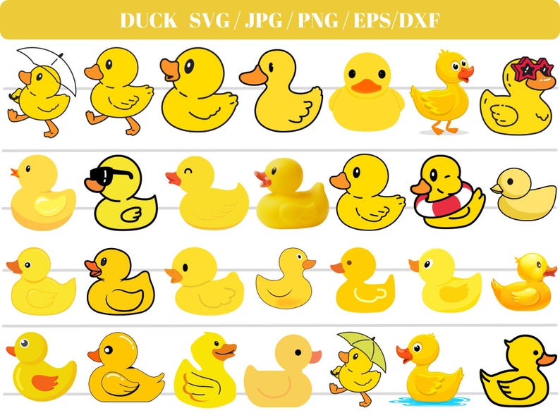Duck SVG Bundle: Rubber Ducky Clipart, Cut File (digital Download) - Etsy