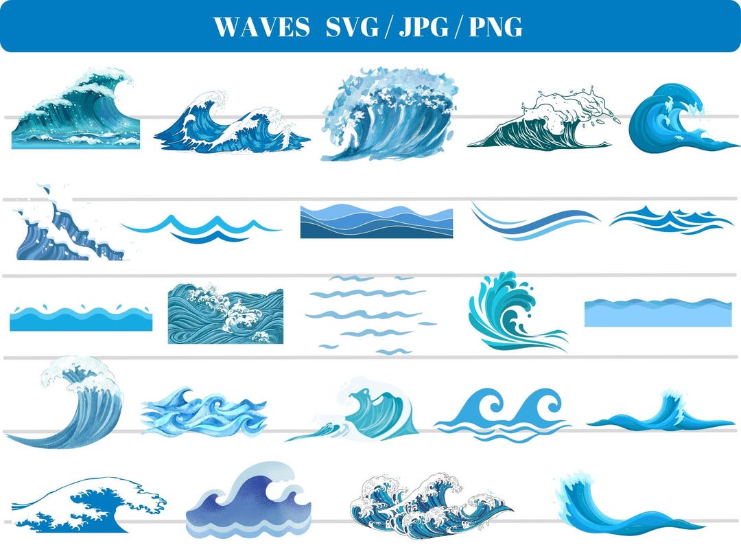 Ocean Wave SVG Bundle | Sea Life, Nautical Themes (digital Download) - Etsy