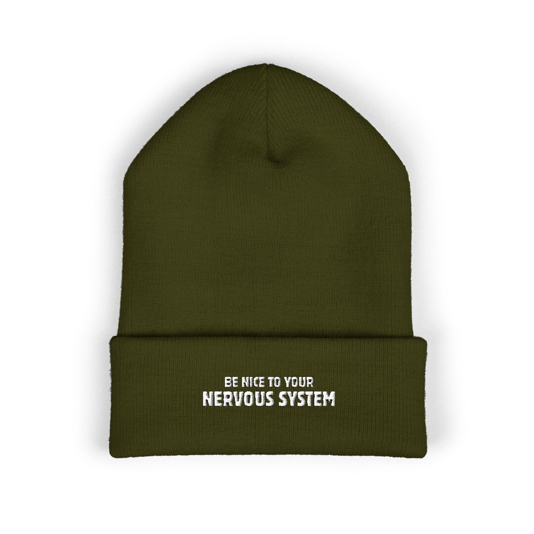 Be Nice to Your Nervous System Embroidered Beanie - Etsy