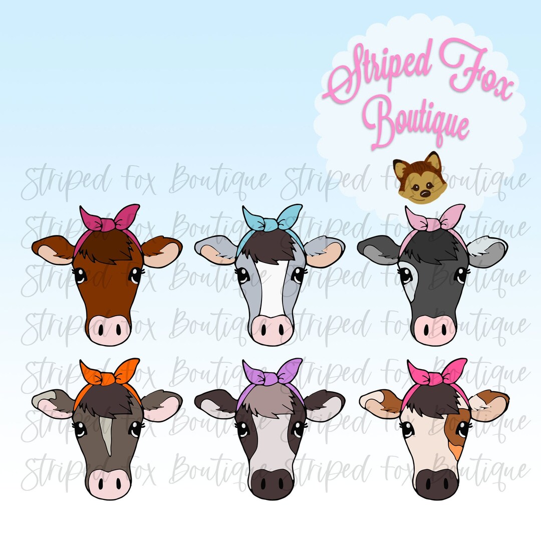 Bandana Vaca SVG l Archivo de corte de llavero l Vaquilla l Dibujado a ...