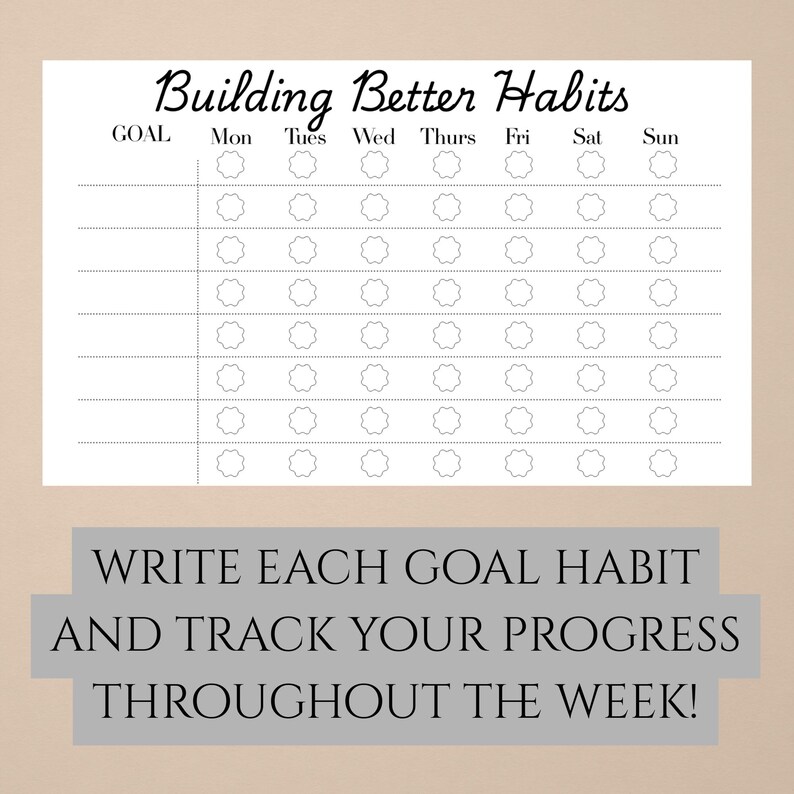 Daily Habit Tracker Printable | Building Better Habits - Etsy Australia