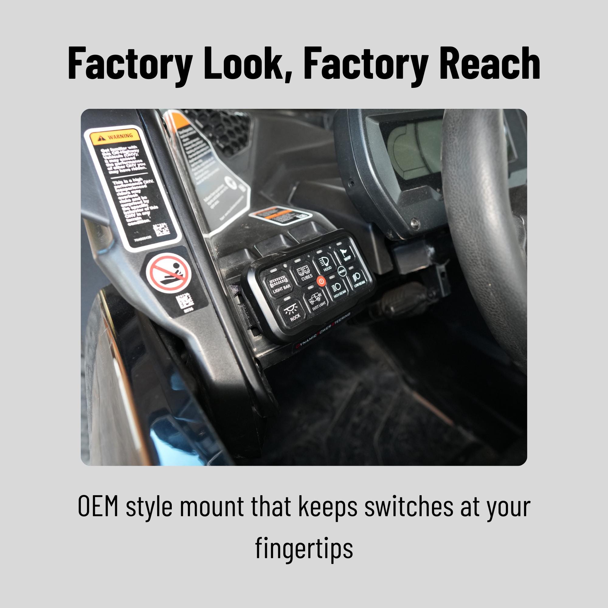 No Drill Auxbeam 8 Gang Switch Panel Mount for Can-am | Custom Dash ...