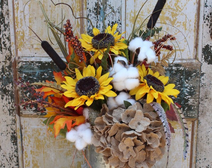 Rustic Fall Silk Arrangement in Galvanized Watering Can - Etsy