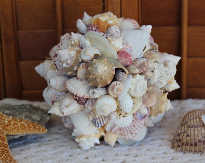 Seashell Bouquet Beach Wedding Sea Shell Bridal Bouquet Burlap - Etsy