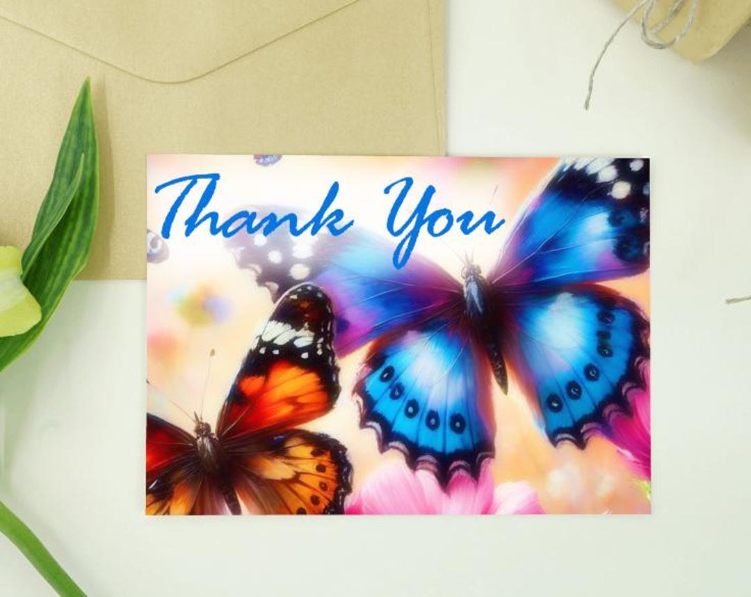 Printable DIY Thank You Any Occasion Greeting Card Download - by ...