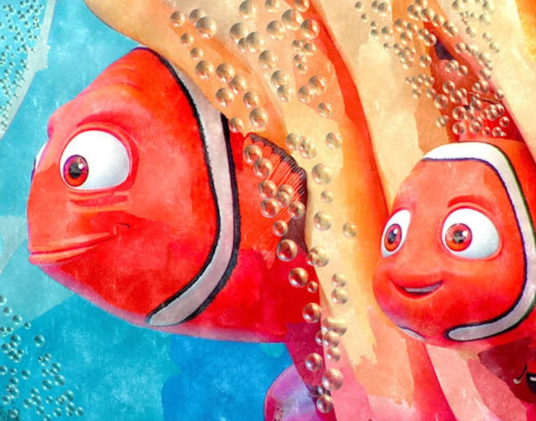 Nemo and Dad Disney Finding Nemo 8 X 10 11x14 or 16x20 Art Print by Ken ...