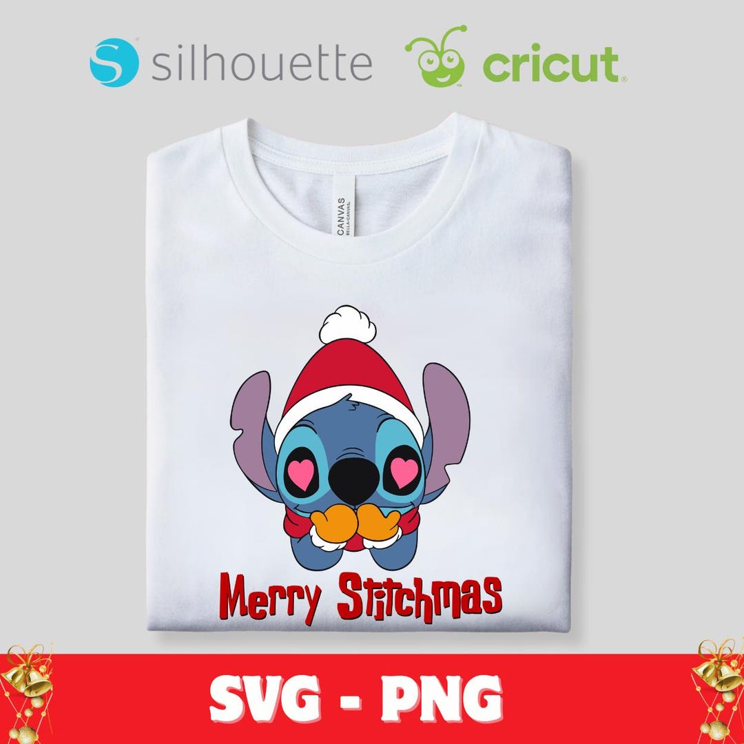 Merry Stitchmas SVG PNG, Stitch Christmas, Stitch Santa Hat - Layered ...