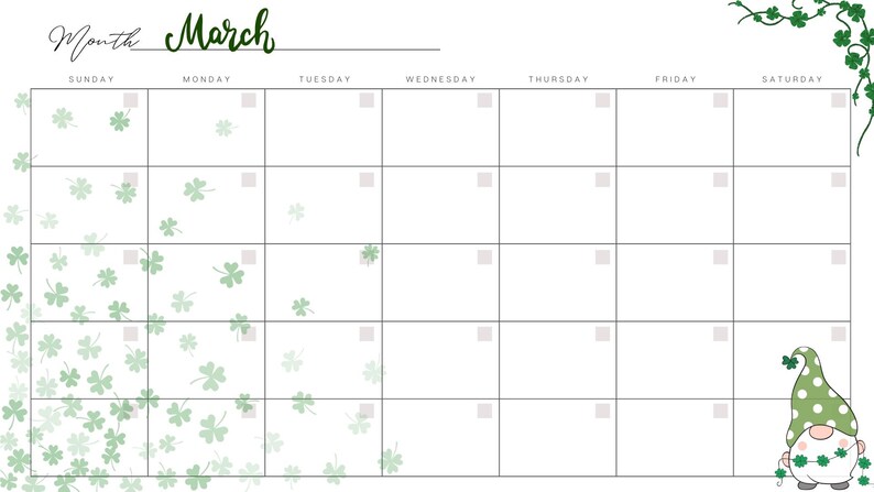 Printable Yearly Calendar | Undated Fill-in Calendar | Minimalist Wall ...