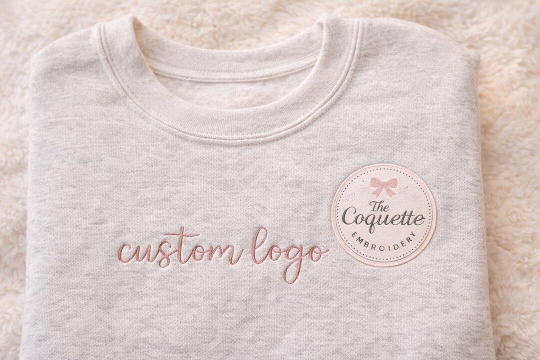 Custom Logo Embroidery on Chest | Personalized Logo Sweatshirt or T ...