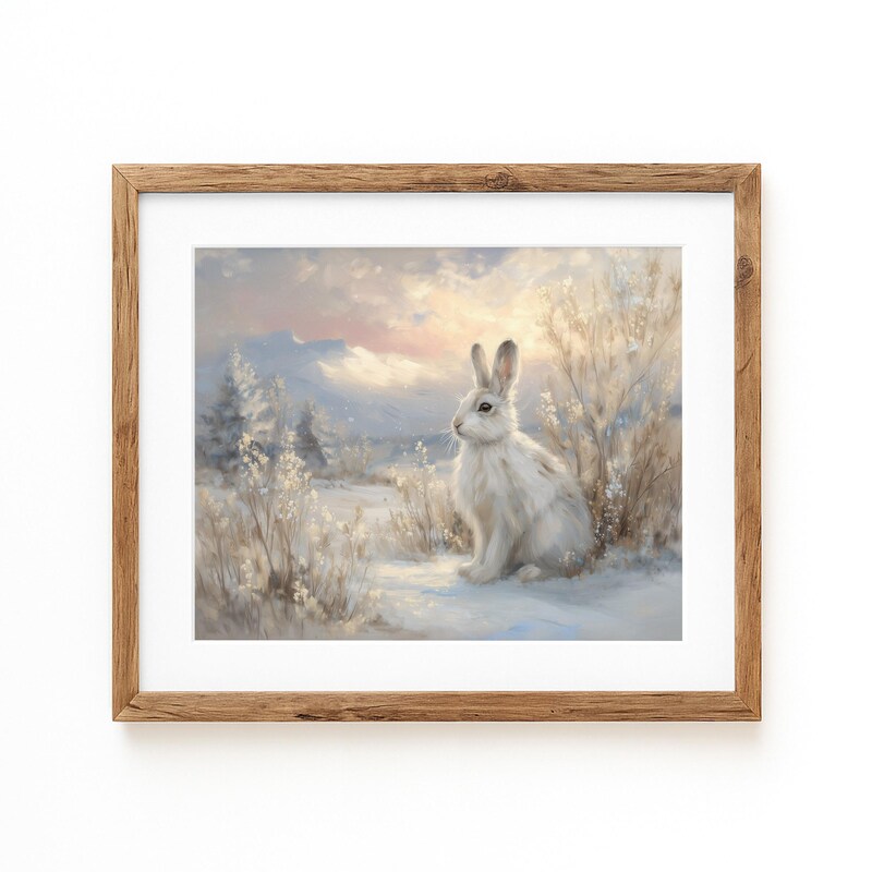 Printable Winter Hare - Etsy UK
