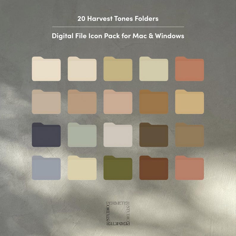 Harvest Tones Folder Icons | Aesthetic Desktop Organizer Icons ...
