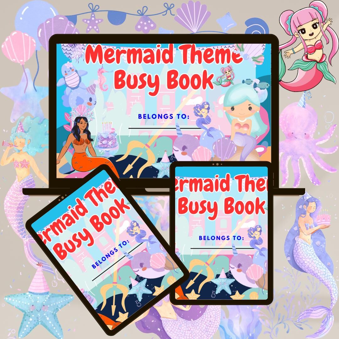 Mermaid Busy Book: Printable Learning Activity for Kids - Etsy