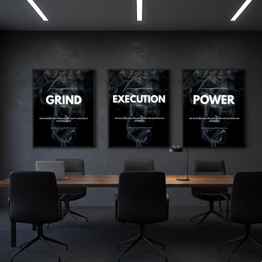 Grind Execution Power 3x Digital Art Quote: Entrepreneur Motivation Art ...