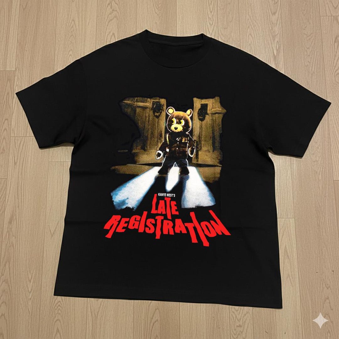 Kanye West Shirt - Late Registration Album Tee - Classic Dropout Bear ...
