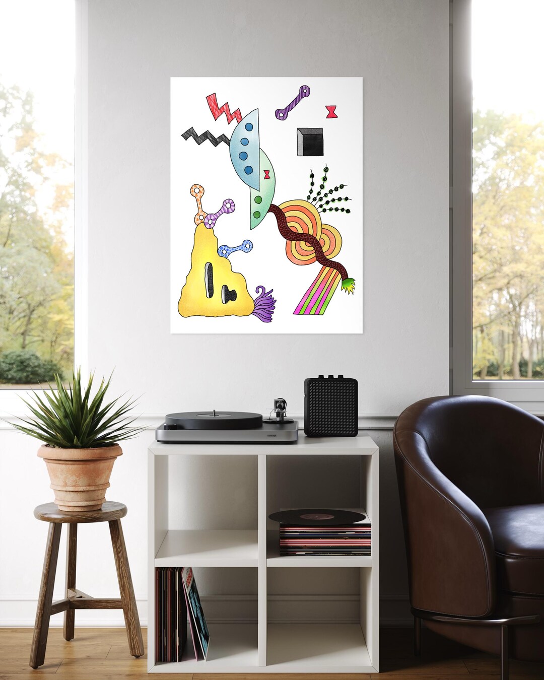Weightless Evolution – Surreal Space Creature Art Print, Abstract Post ...