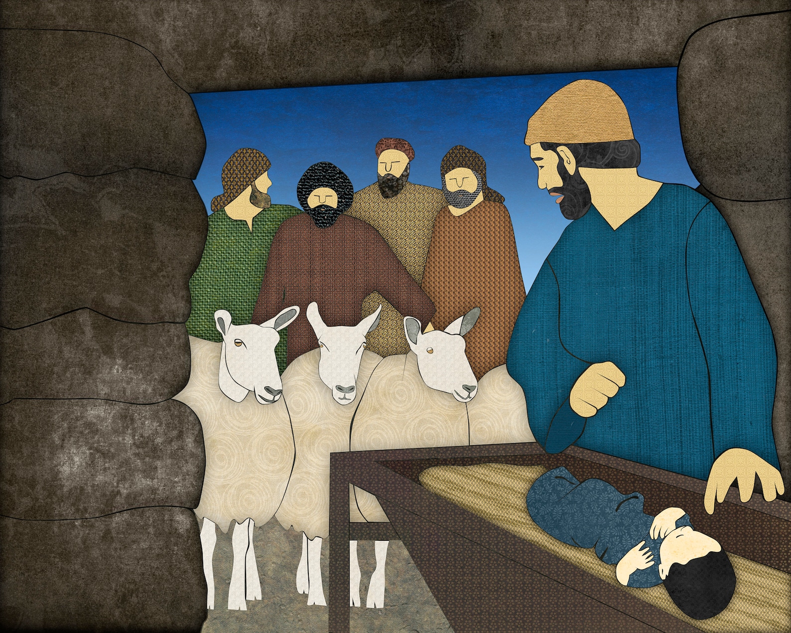 Los pastores visitan al niño Jesús en el pesebre de Belén | Etsy