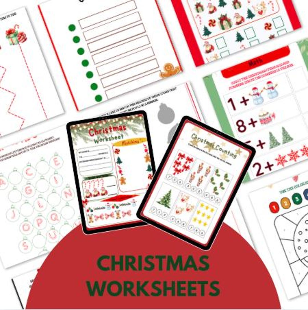 Christmas Worksheets Printable Pack: Kids Holiday Activities (PDF) - Etsy