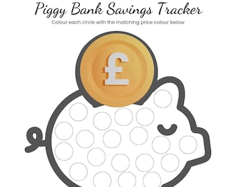 Piggy Bank Savings Tracker Printable | Money Savings Goal Sheet ...