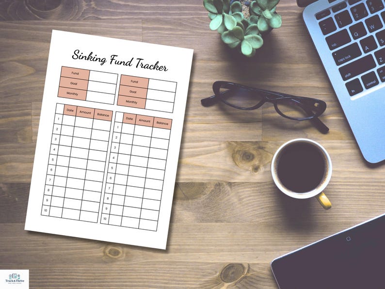 Sinking Funds Tracker Printable: Savings Goal Template (digital PDF ...