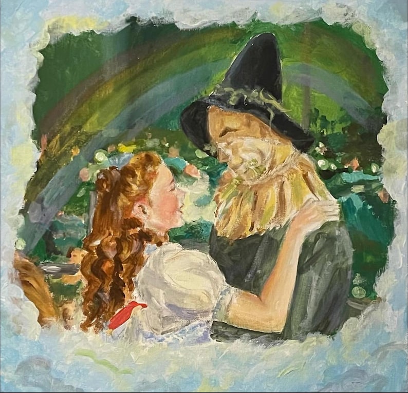 Dorothy and Scarecrow From the Wizard of Oz Print Zoomed in Version by ...
