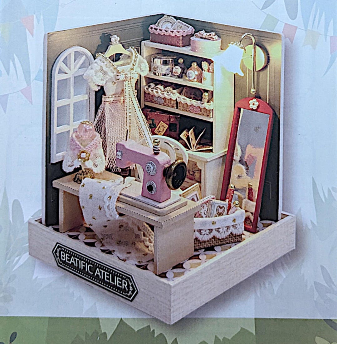Miniature Kit - Sewing Design Studio DIY Kit With Light - Beatific ...