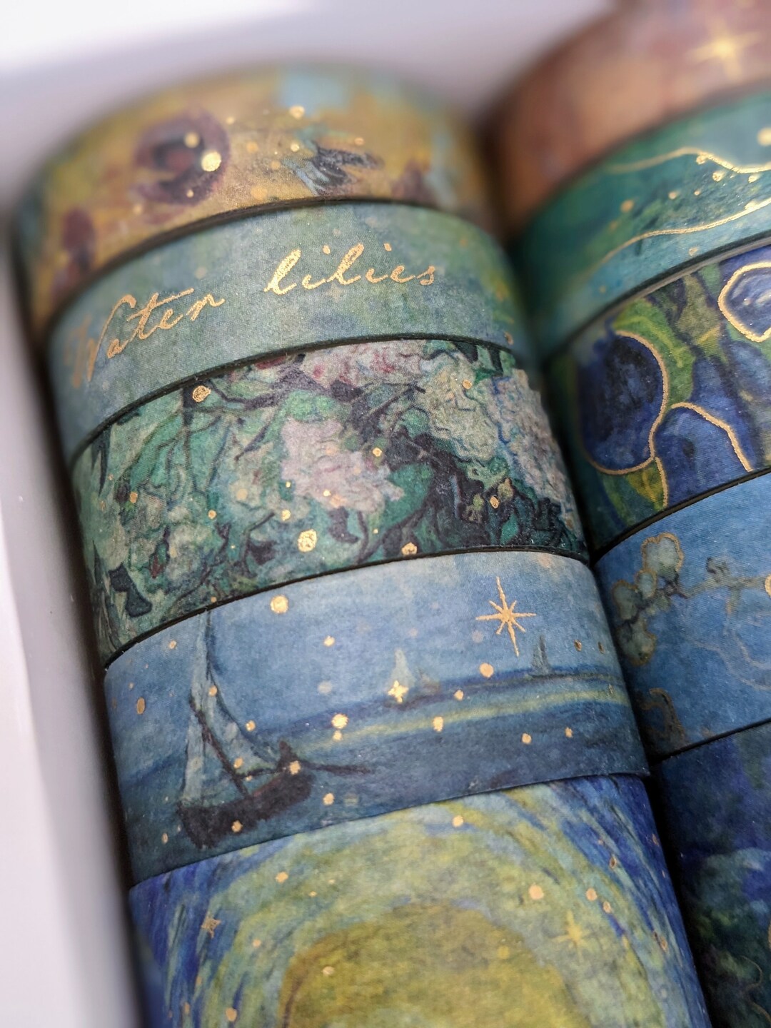 Van Gogh Washi Collection Starry Night, Water Lilies, Sunflowers ...