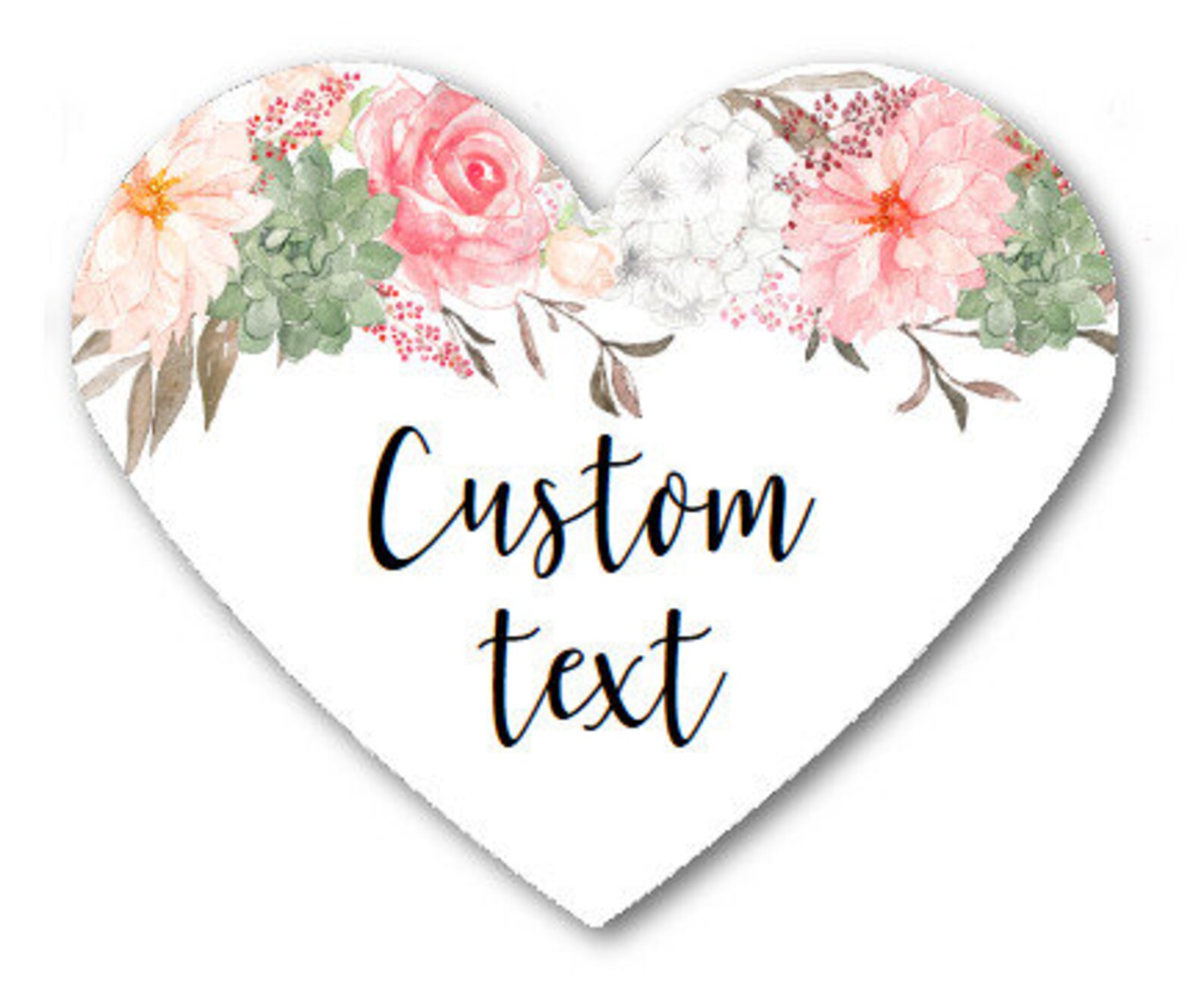 Custom Heart Stickers Favor Stickers Handmade Stickers - Etsy