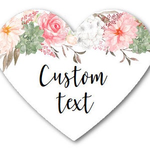 Custom Heart Stickers Favor Stickers Handmade Stickers Custom Stickers ...