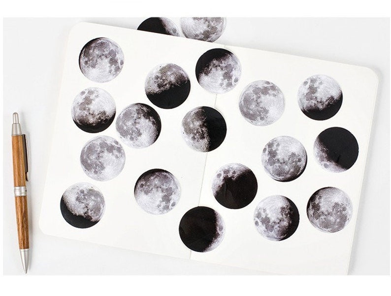 Moon Sticker Moon Decal Moon Decor Moon Phase Planner - Etsy