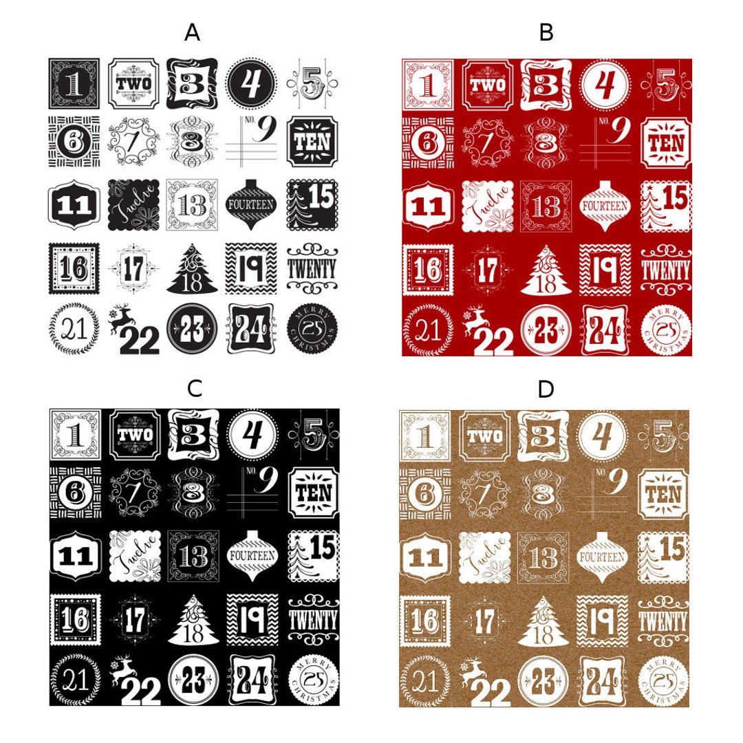 Christmas Stickers Advent Calendar Stickers December Stickers Christmas ...