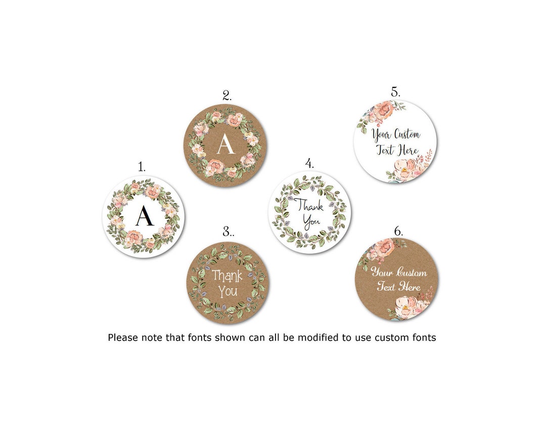 Personalized Stickers - Custom Floral Stickers - Custom Labels - Custom ...